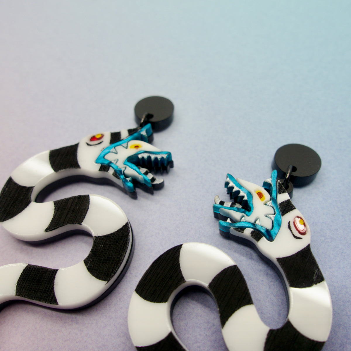 Beetlejuice Gothic Sandworm Statement Earrings Edenki – edenki